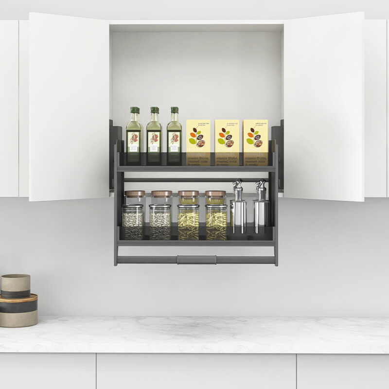 Galley Pull Down 2-Tier Wall Cabinet Unit - Complete Storage Solutions