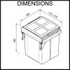 Valet 62L Twin Slide Out Concealed Waste Bin - for a 450mm Cabinet ...