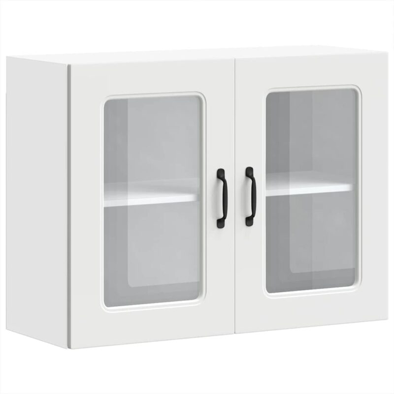 Kitchen Wall Cabinet with Glass Door 80x31x60cm - White - Complete Storage Solutions