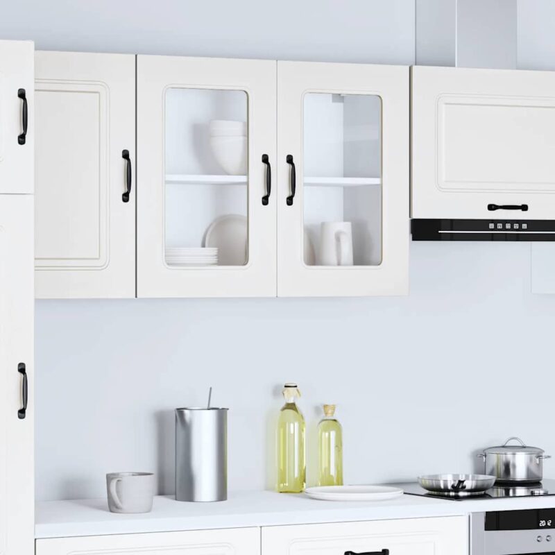 Kitchen Wall Cabinet with Glass Door 80x31x60cm - White - Complete Storage Solutions