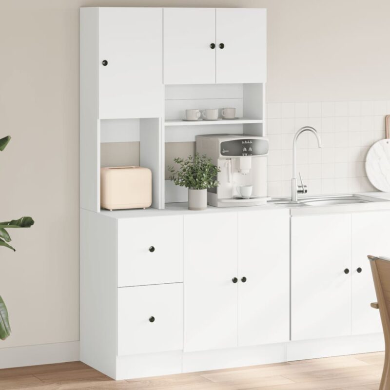 Kitchen Cabinet 95x50x180cm - White - Complete Storage Solutions