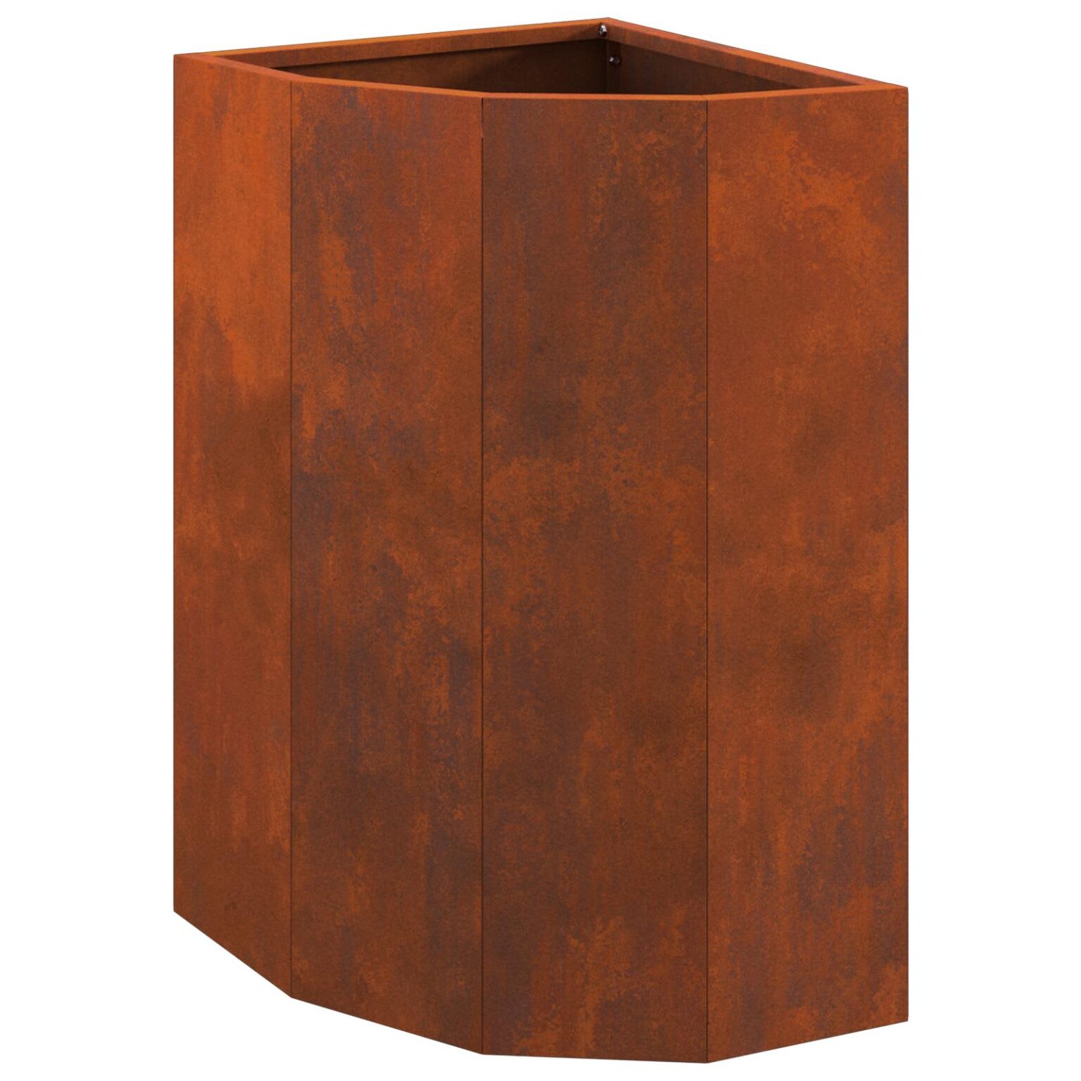 Steel Corner Planter 30x30x50cm - Rusty - Complete Storage Solutions