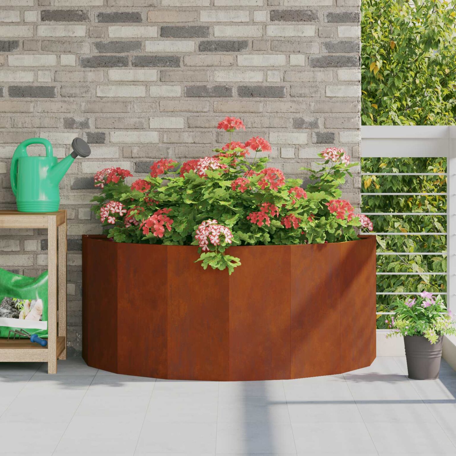 Steel Planter 120x60x50cm - Rusty - Complete Storage Solutions